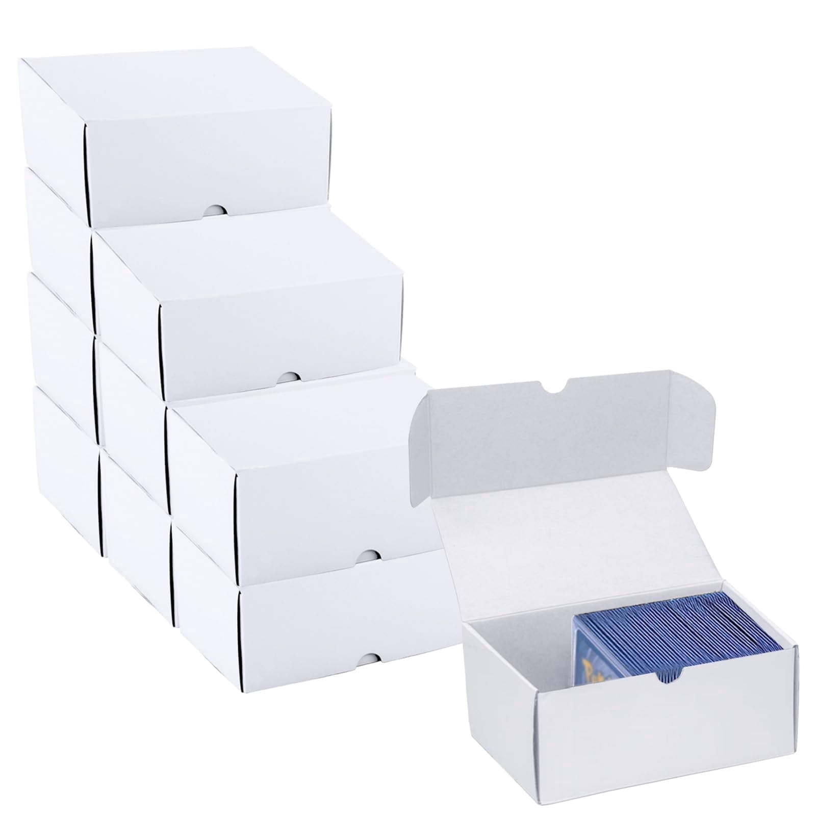 XRACV Trading Card Storage Box Toploader 100 Count White Corrugated ...