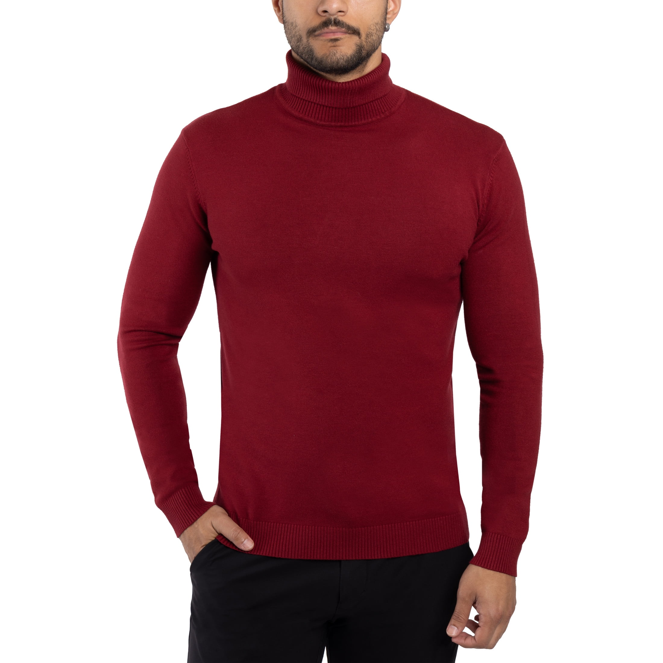 X RAY JEANS Mens Turtleneck Sweater Pullover, Burgundy, S - Walmart.com