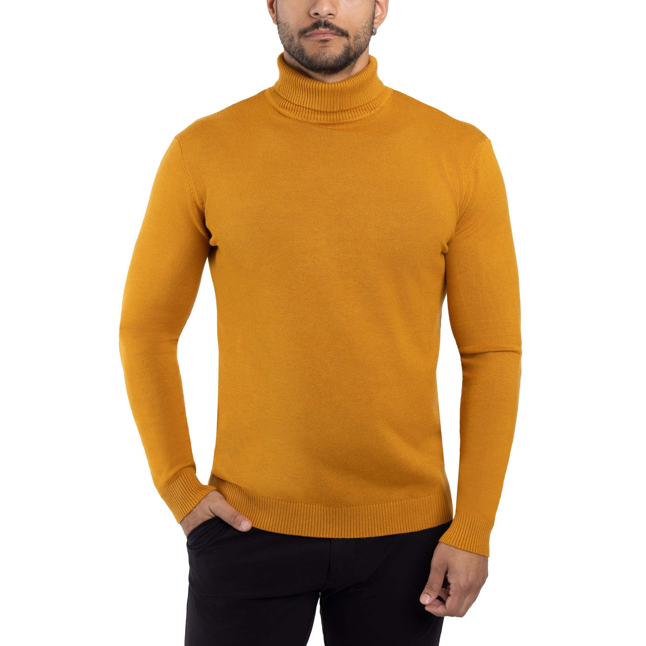 X RAY JEANS Mens Turtleneck Sweater Pullover, Mustard, XL - Walmart.com