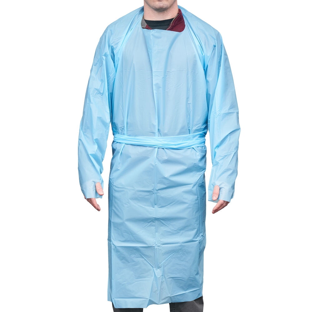 XRGO XRGOWNBL2 Blue Surgical Gown Type 2 77g (35gsm) Blue CPE ANSI/AAMI PB70 Level 2 Non ...