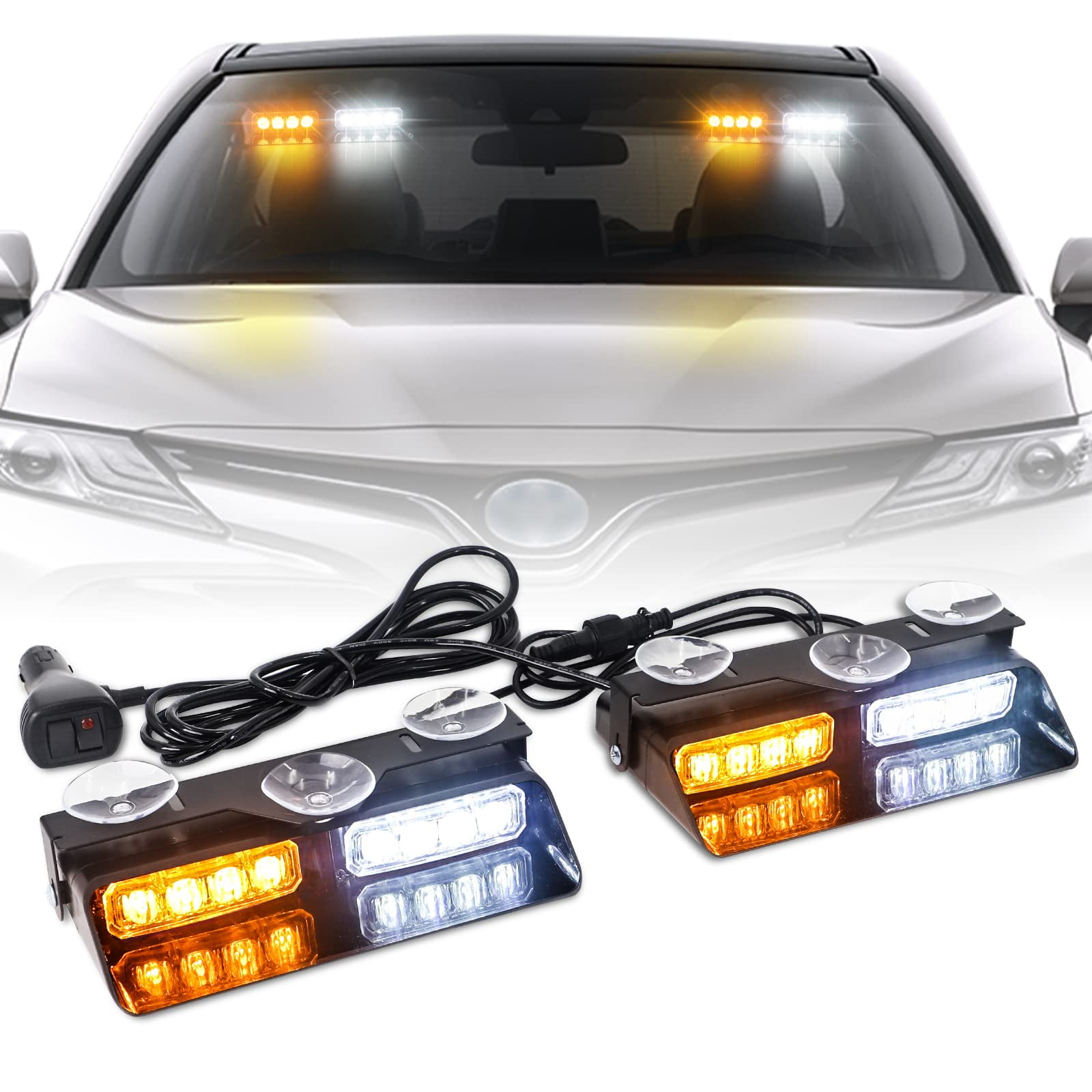 XRIDONSEN 2 in 1 MMF7 Emergency Dash Strobe Lights Interior Windshield ...