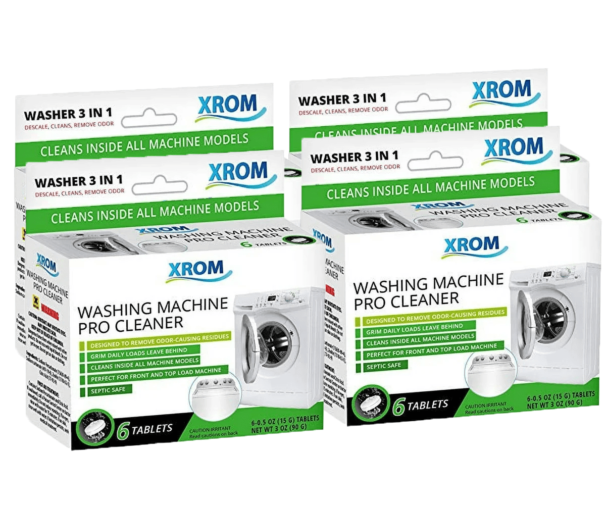 XROM Natural Washer Cleaner 3 in 1 Formula - Removes Odors, Limescale & Detergent Build-Up ...