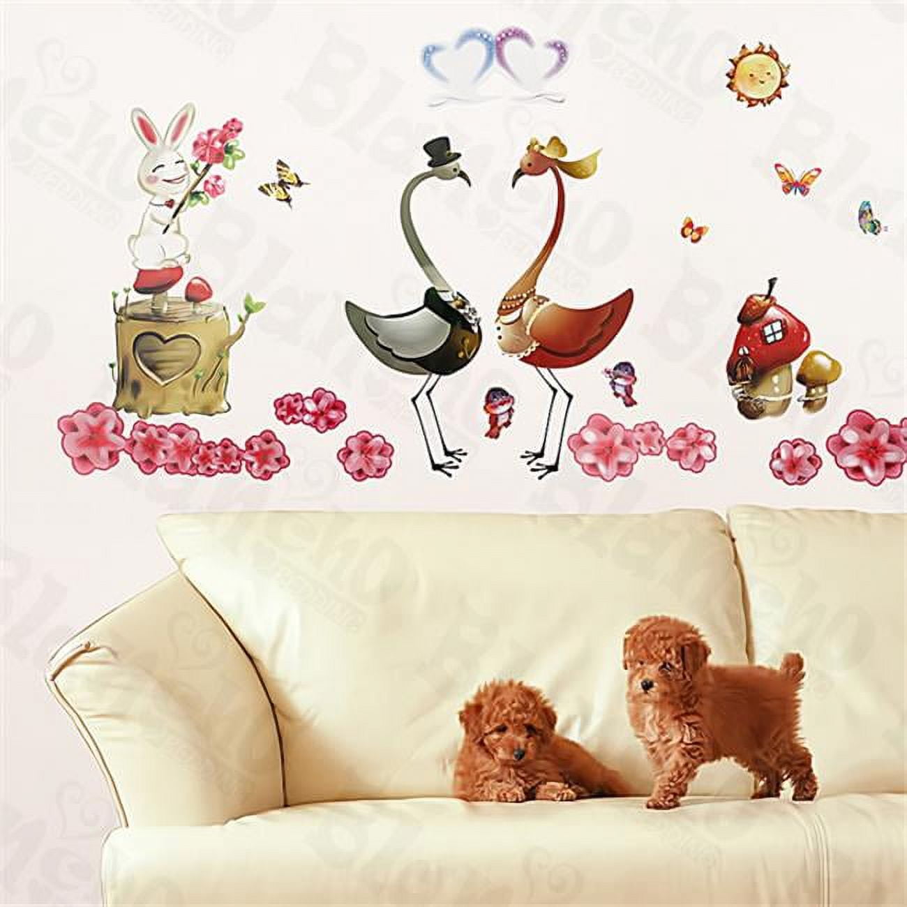 XS-020 Love Cranes - Large Wall Decals Stickers Appliques Home Decor ...