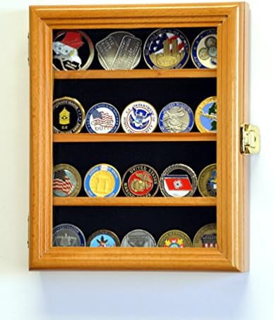 XS Military Challenge Coin Display Case Cabinet Holder Rack Box Holds ...