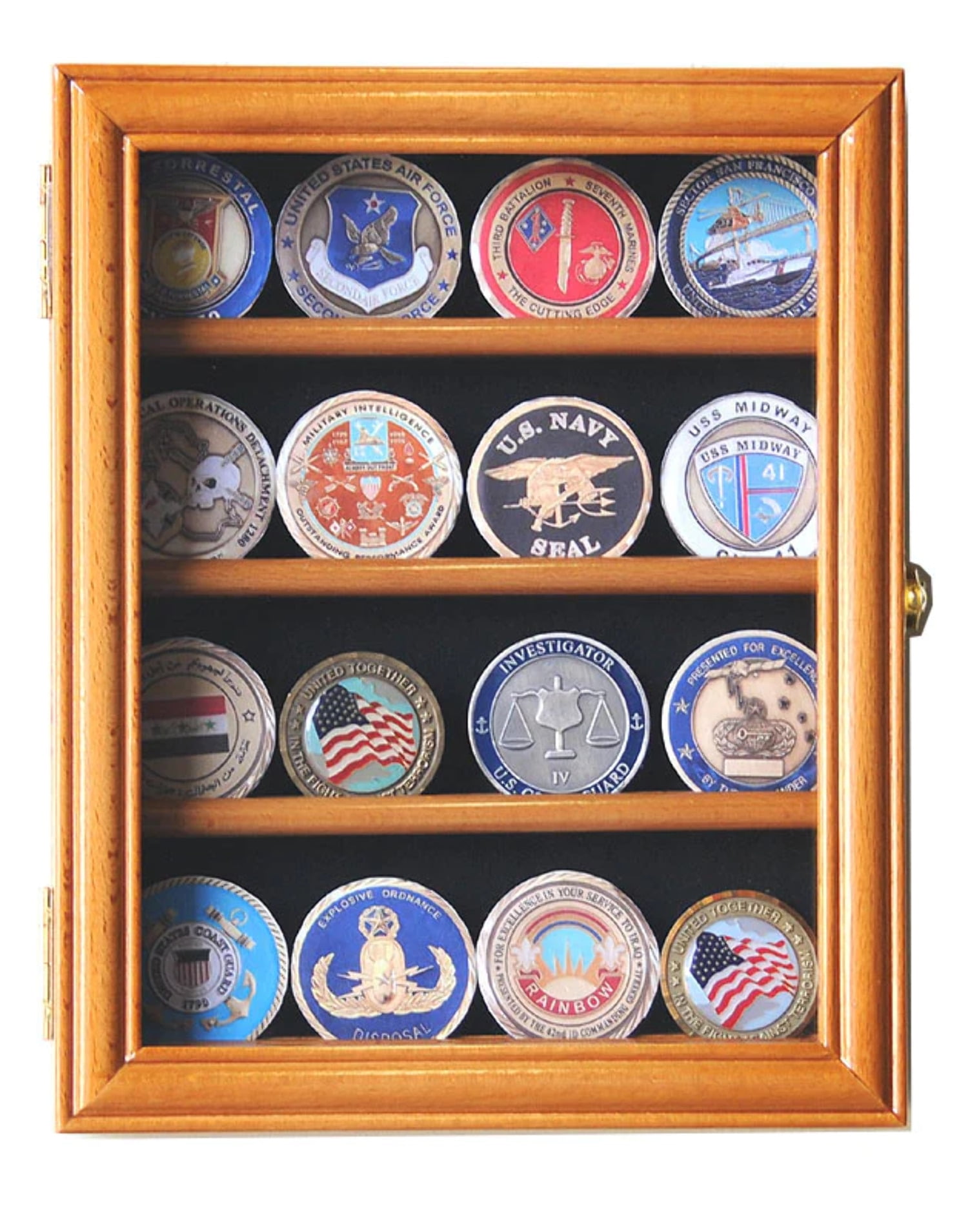 XS Military Challenge Coin Display Case Cabinet - Walmart.com