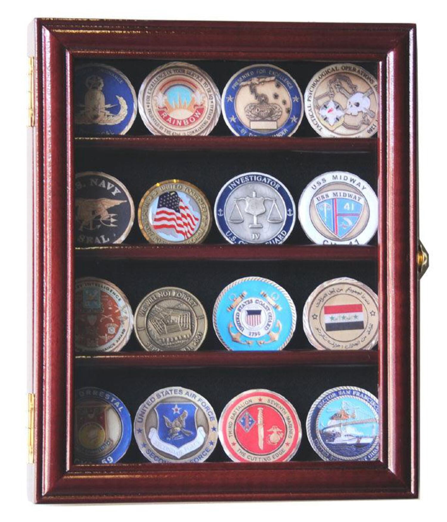 XS Military Challenge Coin Display Case Cabinet - Walmart.com