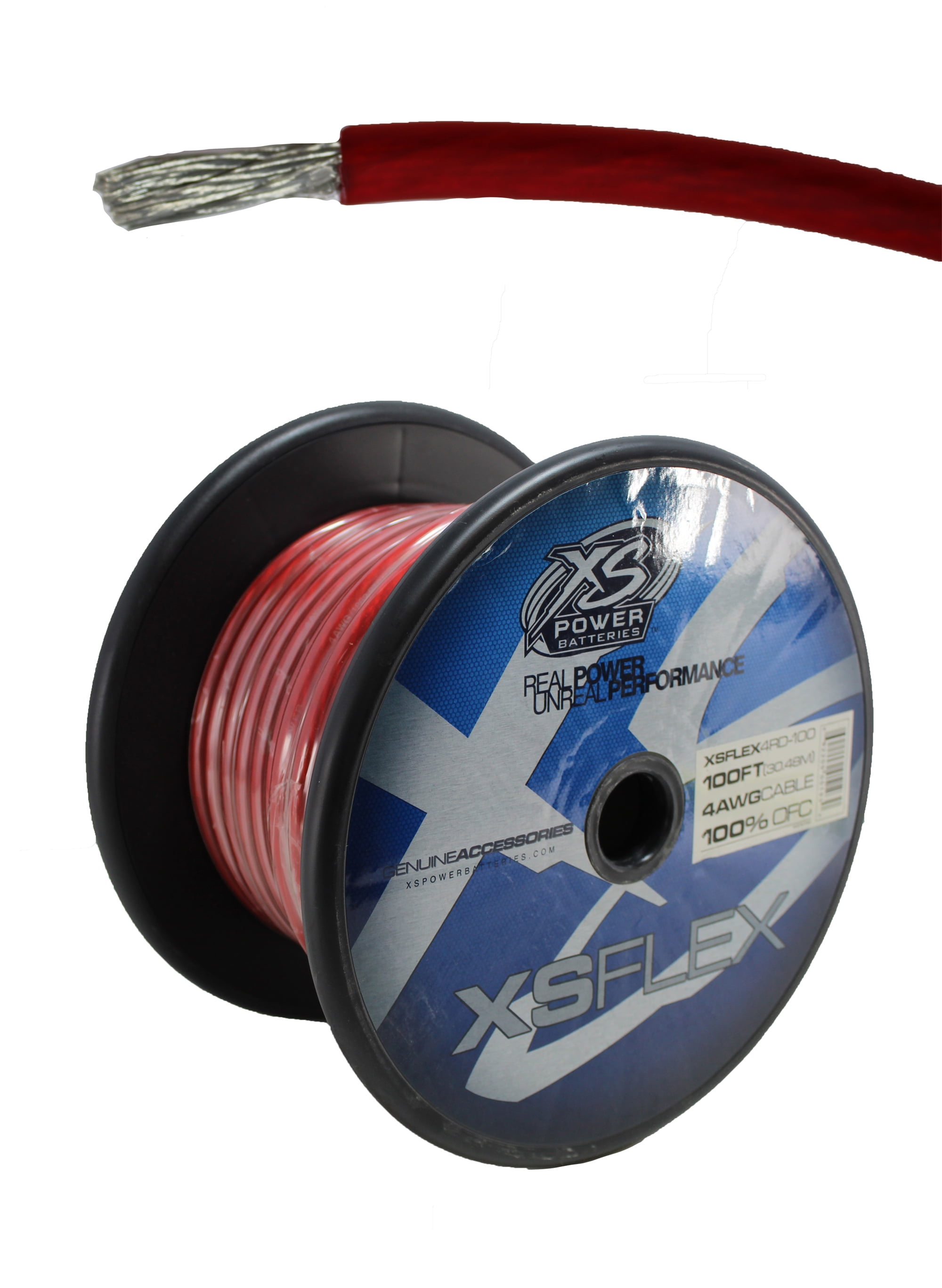 XS Power 4 AWG 100% Oxygen Free Copper XS Flex Power/Ground Wire Red Lot - Walmart.com