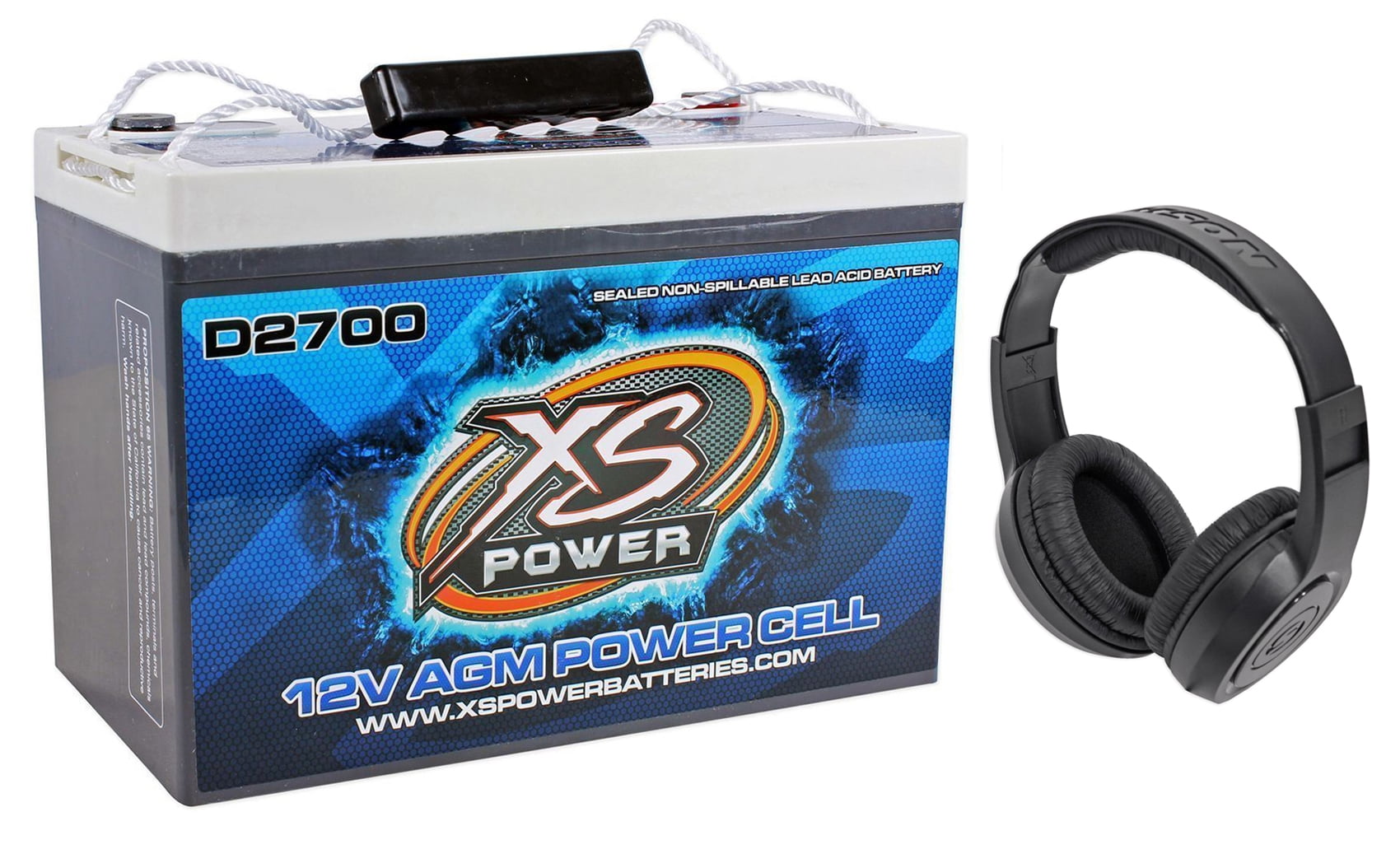 XS Power D2700 4300 Amp AGM Power Cell Car Audio Battery+Hardware ...