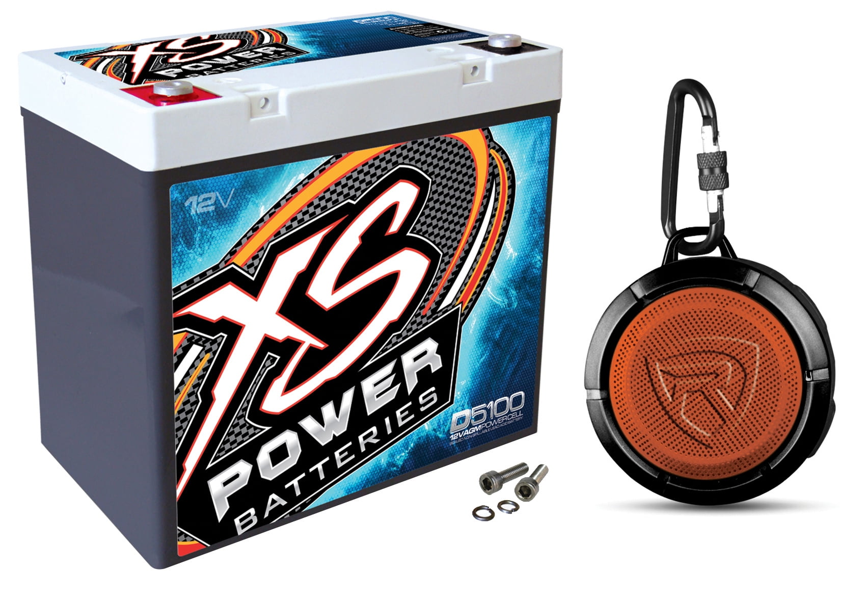 XS Power D5100 3100 Amp AGM Power Cell Car Audio Battery + Rockville ...