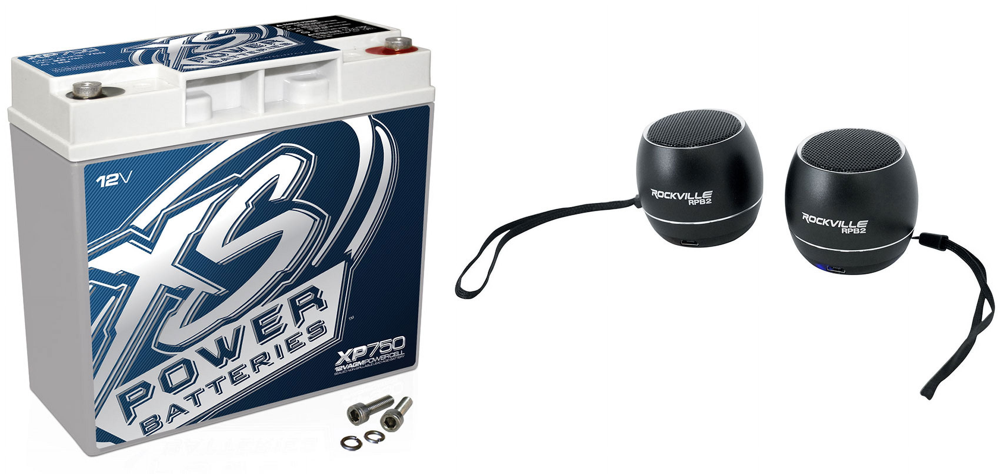 XS Power XP750 750w Power Cell Car Audio Battery+(2) Bluetooth Speakers ...