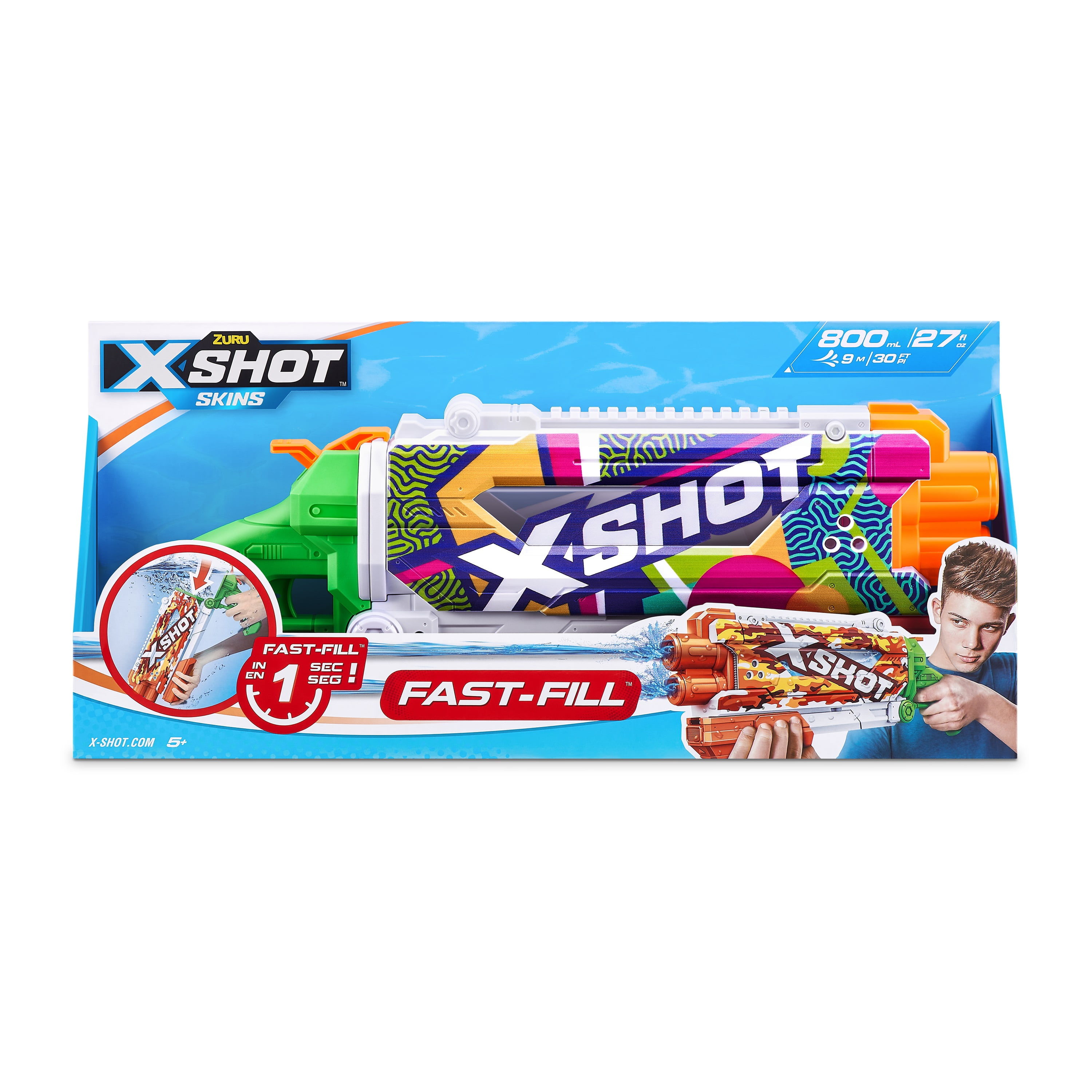 XSHOT Water Fast-Fill Skins Pump Action Water Blaster Ripple by ZURU ...