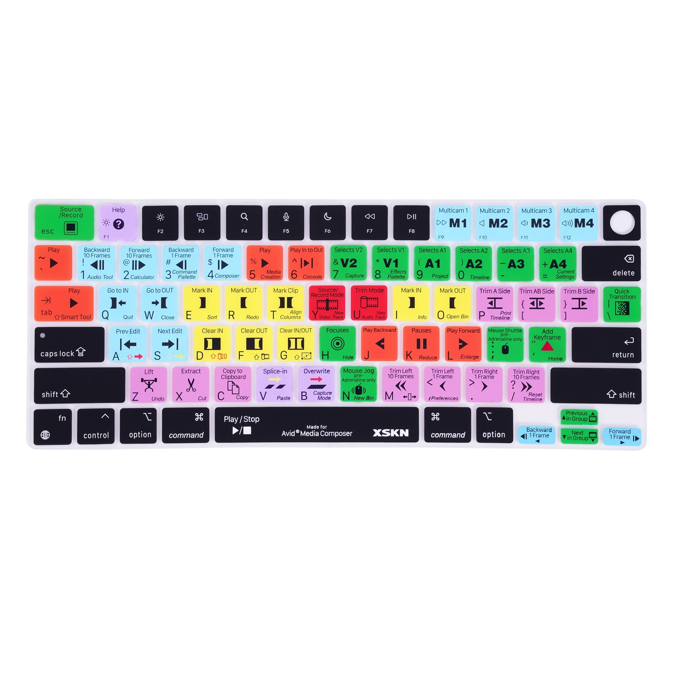XSKN Avid Media Composer Shortcut Silicone Keyboard Cover Skin for 2021 ...