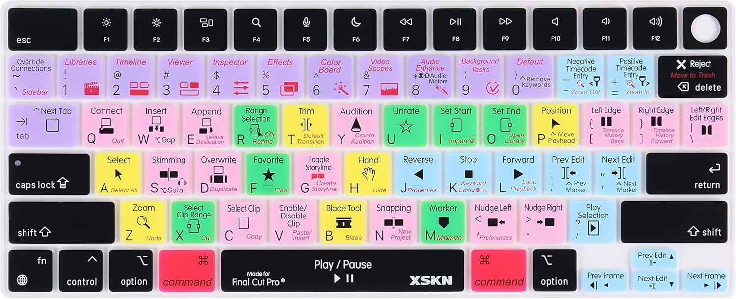 XSKN Final Cut Pro Shortcut US Version Silicone Keyboard Cover Skin for ... XSKN Final Cut Pro Shortcut US Version Silicone Keyboard Cover Skin for ...