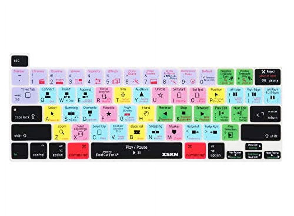 XSKN Final Cut Pro X 10 Silicone Shortcuts Keyboard Cover Skin for 2019 ...