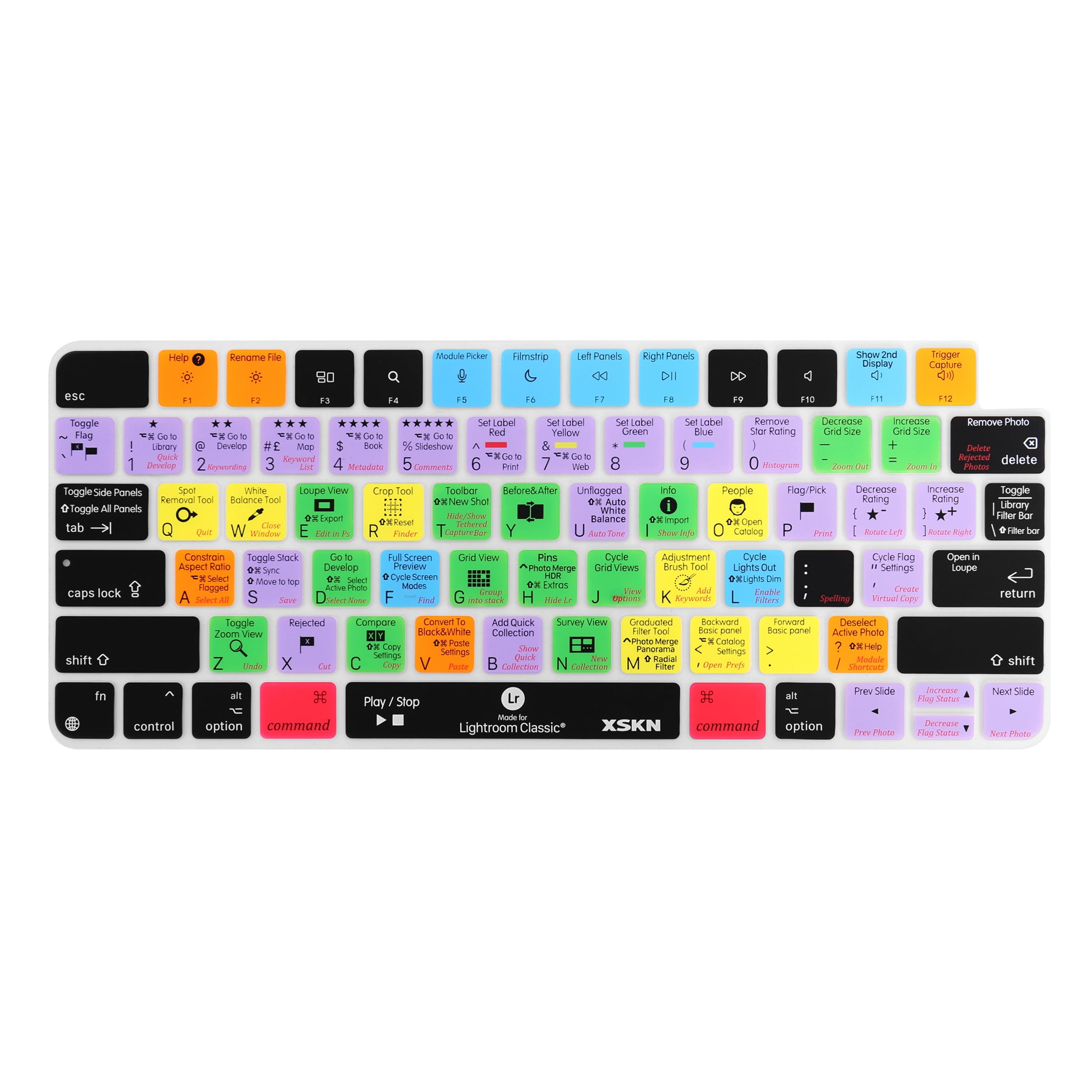 XSKN Lightroom Classic Shortcuts Silicone Keyboard Cover Skin for Since ...