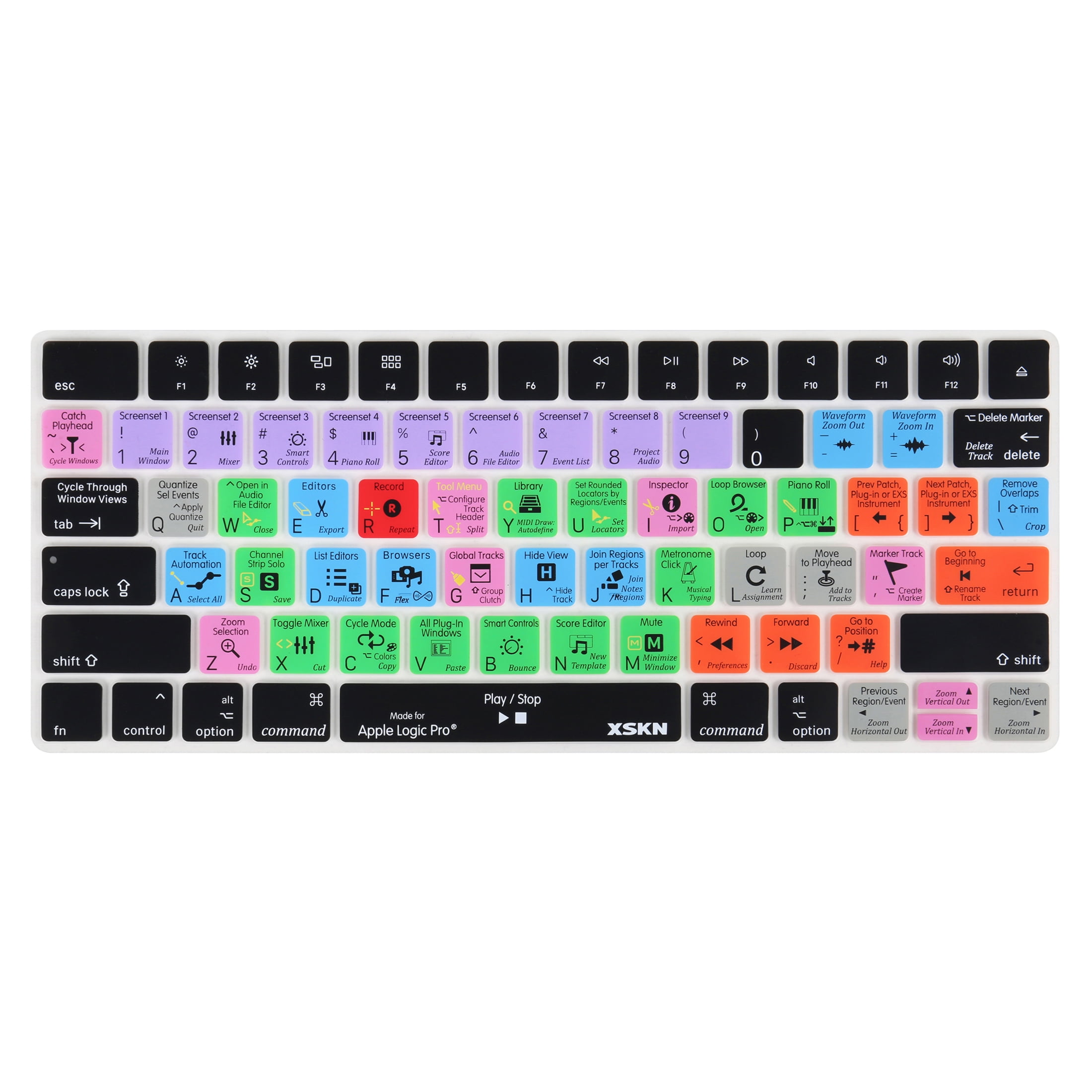 XSKN Logic Pro Shortcuts US Version Keyboard Cover for 2015-2020 ...