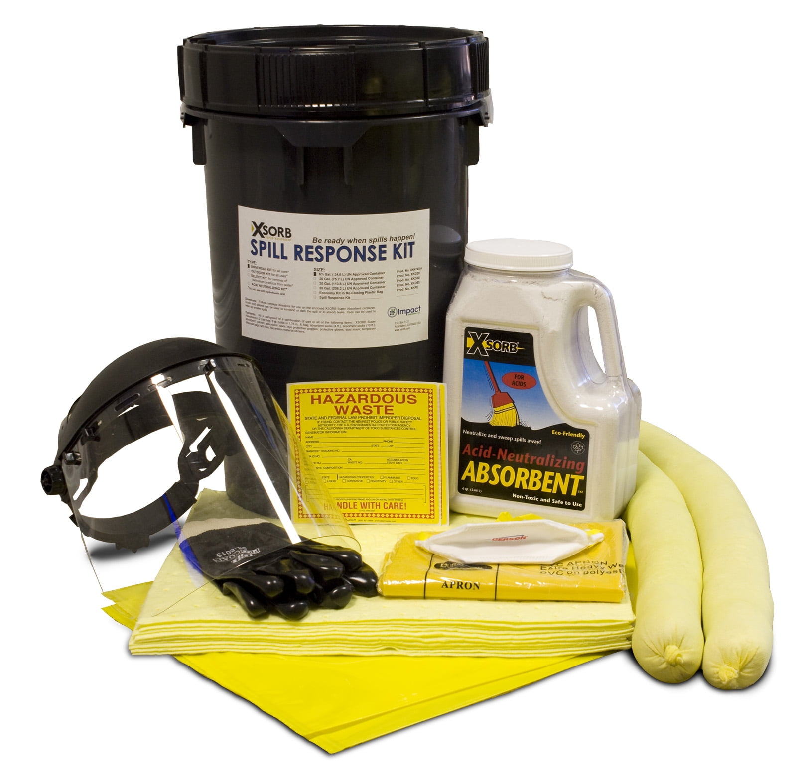 XSORB Acid Neutralizing Absorbent Spill Kit, 6.5 gal, Eco-Friendly, For Commercial Use - Walmart ...