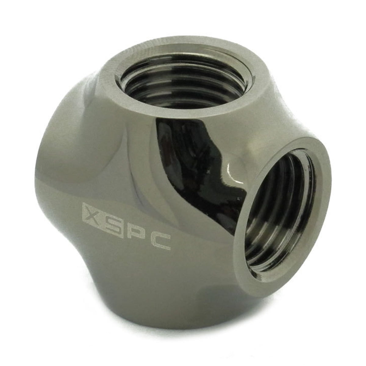 XSPC G1/4" 4 Way Fitting, Black Chrome - Walmart.com