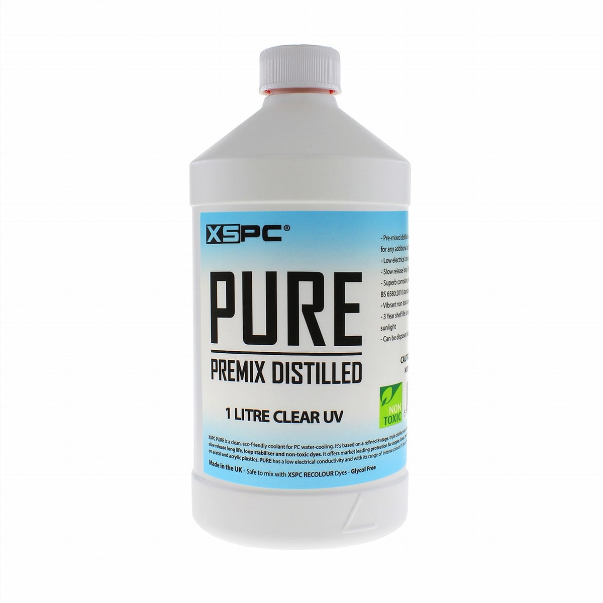 XSPC Pure Premix Distilled Water PC Coolant, 1 Liter, Clear UV ...