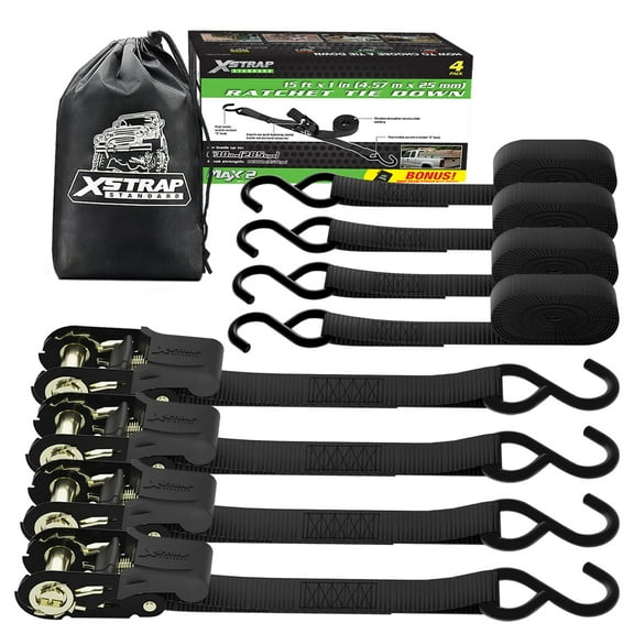 Ratchet Tie Down Straps - 8PK - 1'' x 10 ft - 900 LB Break Strength ...