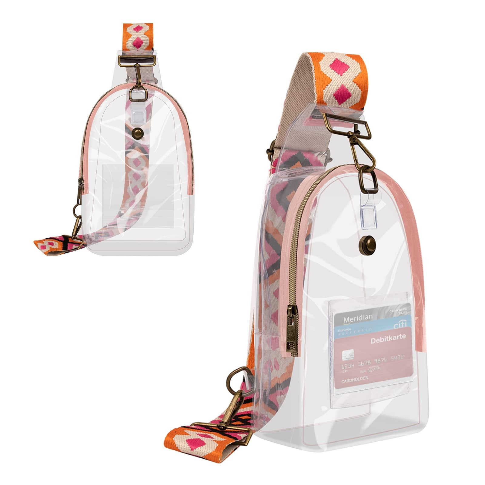 XSUIOY Clear Sling Bag Stadium Approved with Adjustable Guitar Straps ...