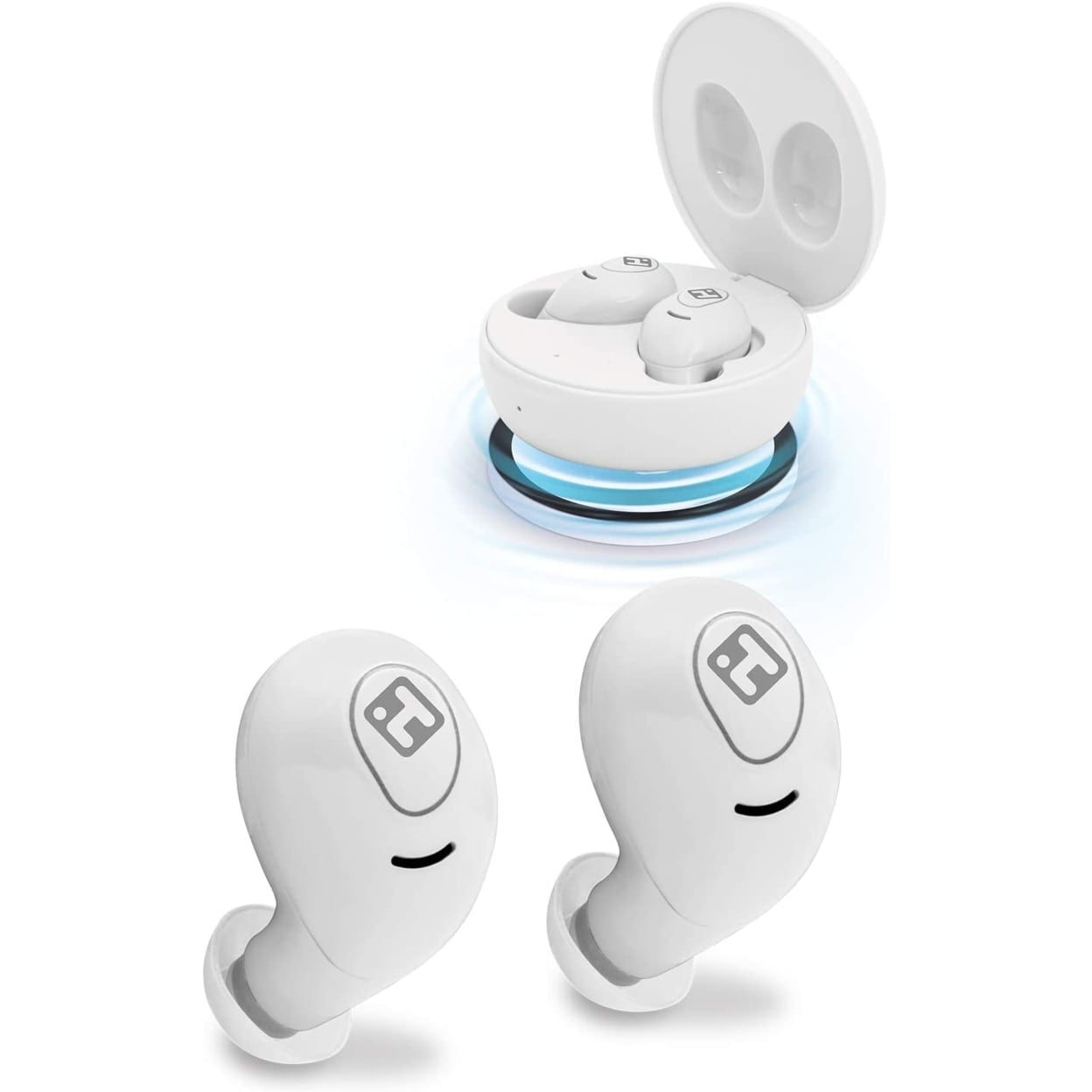 XT-59 Water-Resistant Wireless Bluetooth Earbuds with Round Charging ...