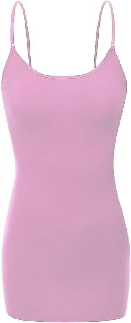 XT1002L Adjustable Spaghetti Strap Basic Long Cami Tunic Tank Top Plus ...