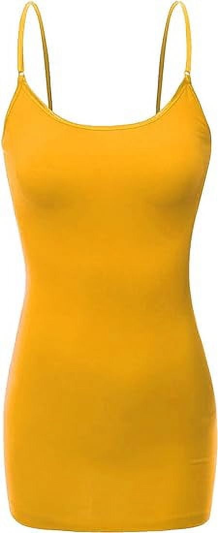 XT1002L Adjustable Spaghetti Strap Basic Long Cami Tunic Tank Top Plus ...