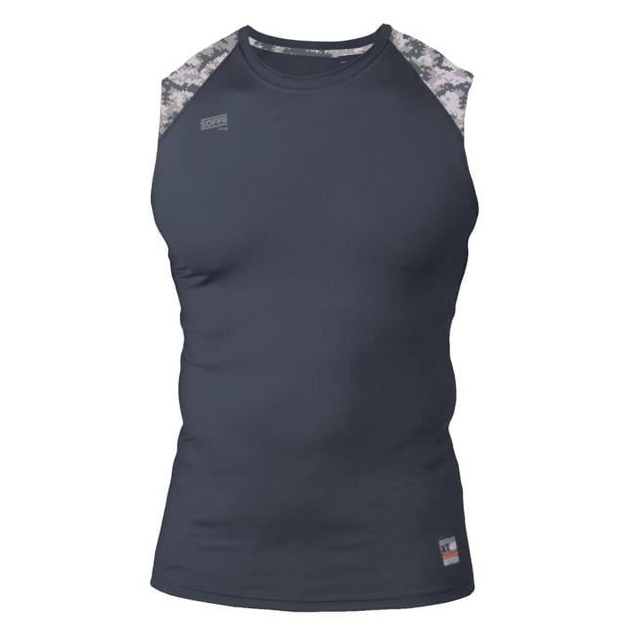 XT46 6816M0ZBMED Militry Print Flex Fit Muscle Shirt for Men, Gunmetal ...