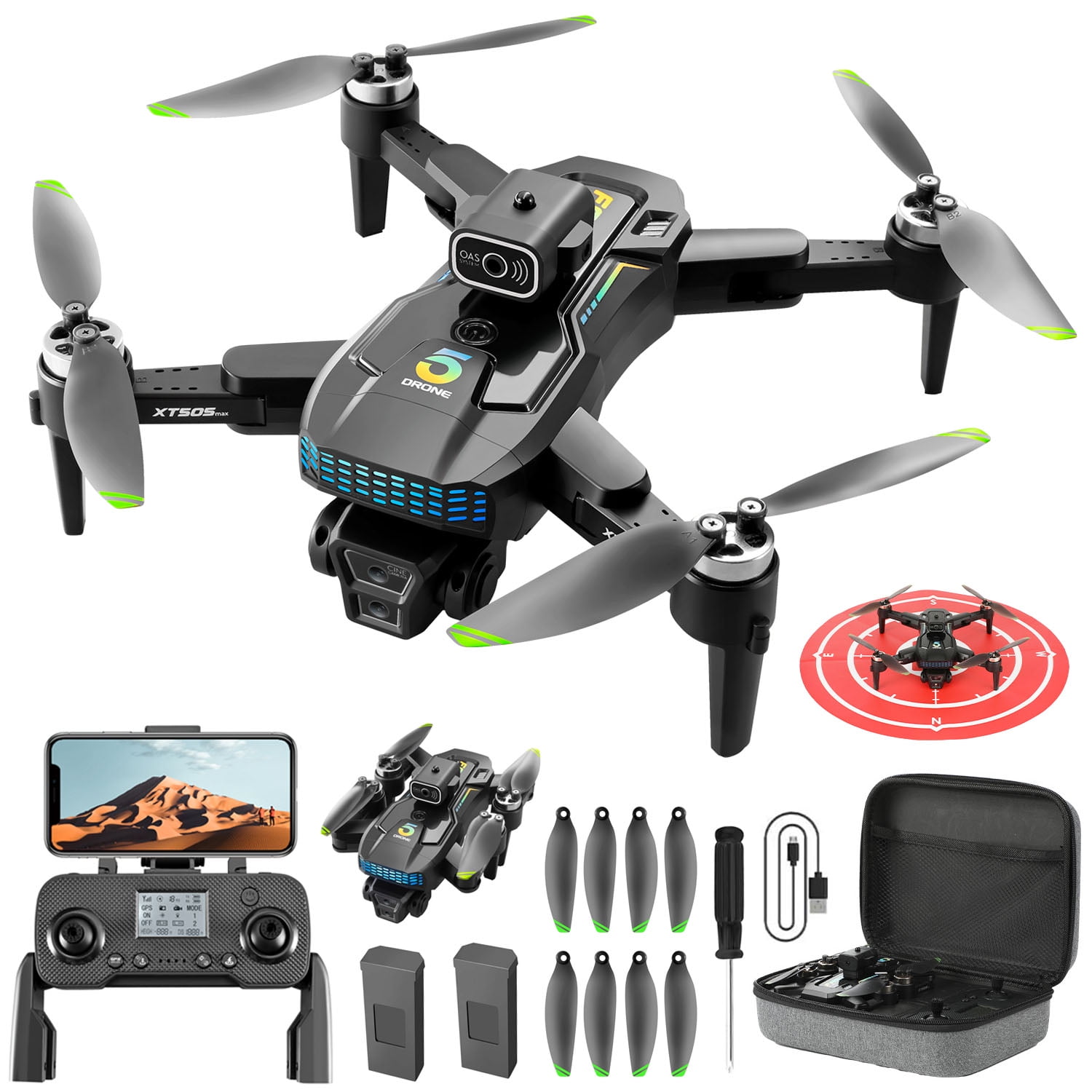 XT505 GPS Drone with 4K UHD Camera for Adults and Beginners, Foldable ...