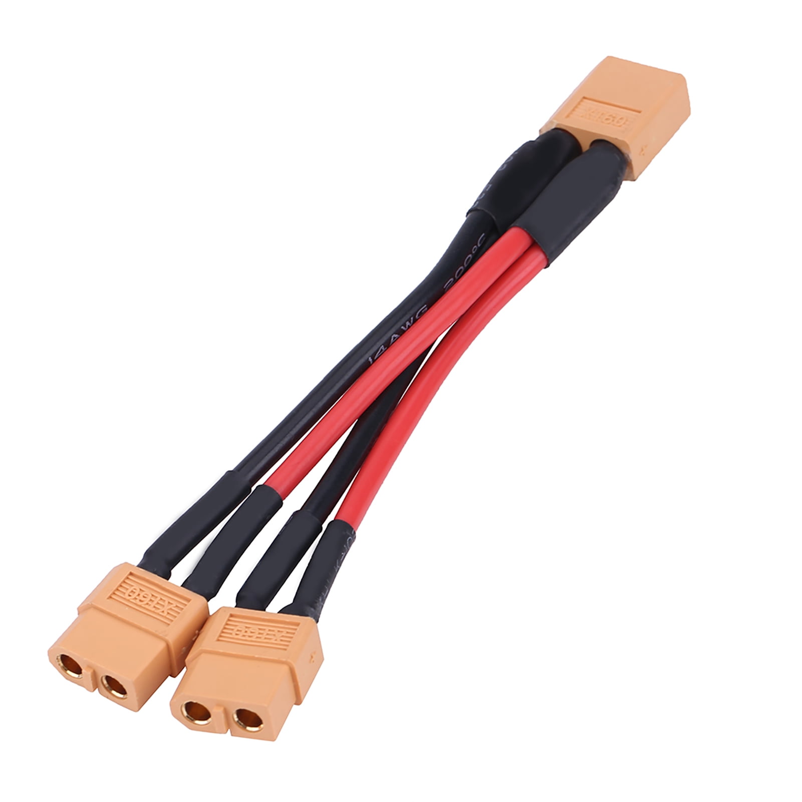 XT60 Parallel Battery Pack Connector Adapter, 14AWG Cable for RC Lipo ...