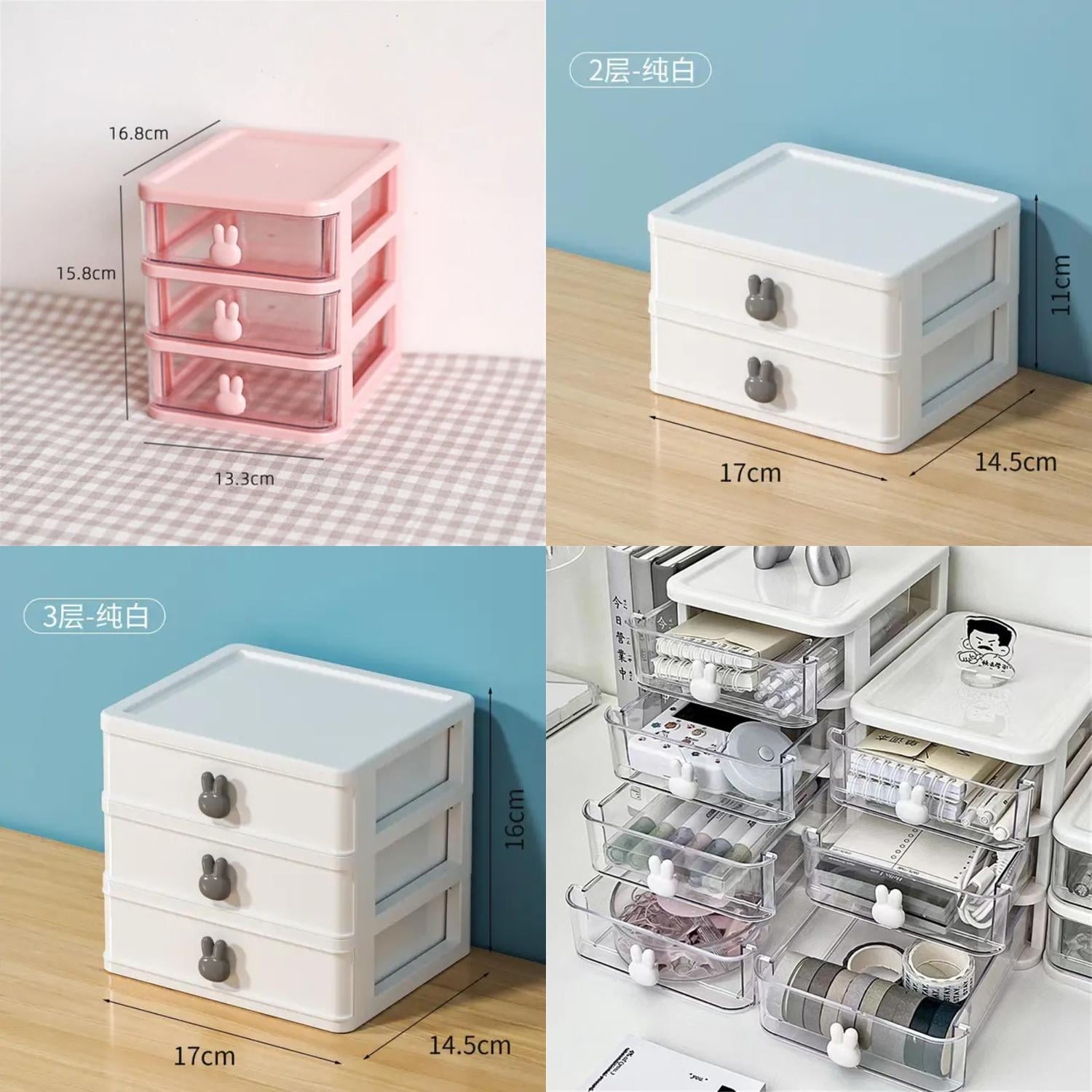 XTAIYIMAO Simple Desktop Organizer Kawaii Rabbit Drawer Style Box ...