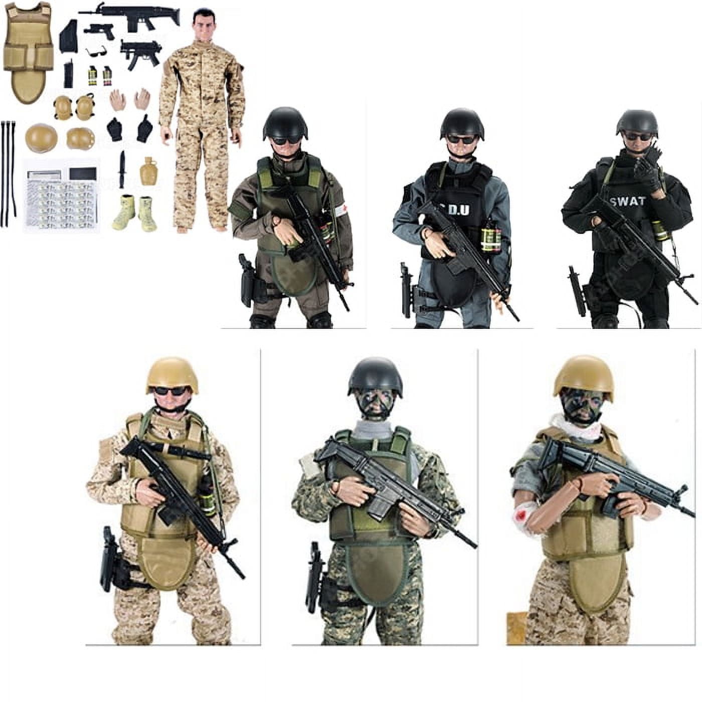 XTEILC 1/6 Soldier Action Figure, Realistic Army Military Police Model ...