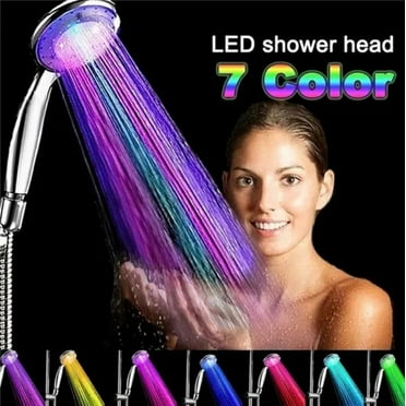 Wrvxzio 7 Color LED Light Colored Bathroom Shower Head with Automatic ...