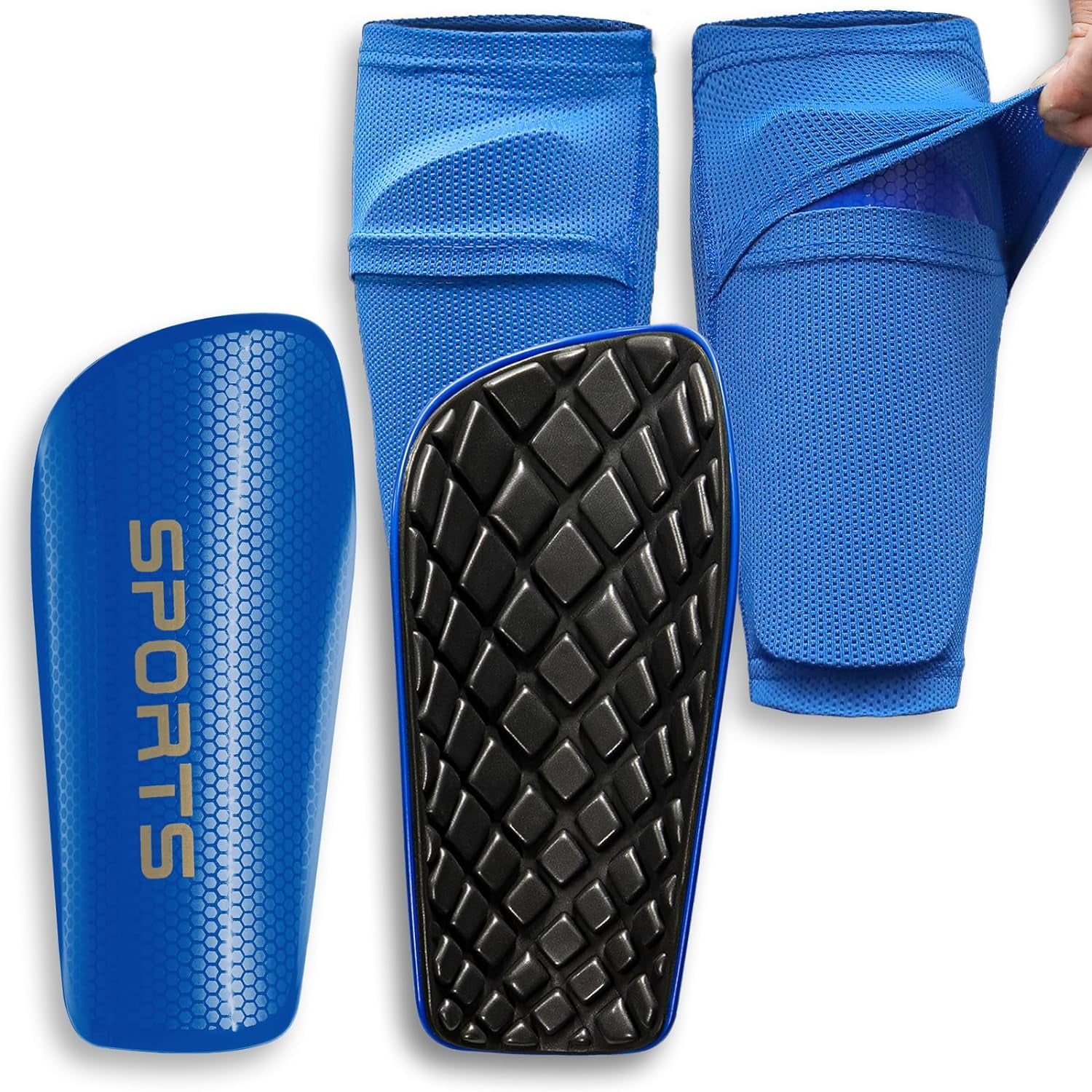 XTEILC Soccer Shin Guards for Kids Youth Adults - Shin Pads and Sleeves ...