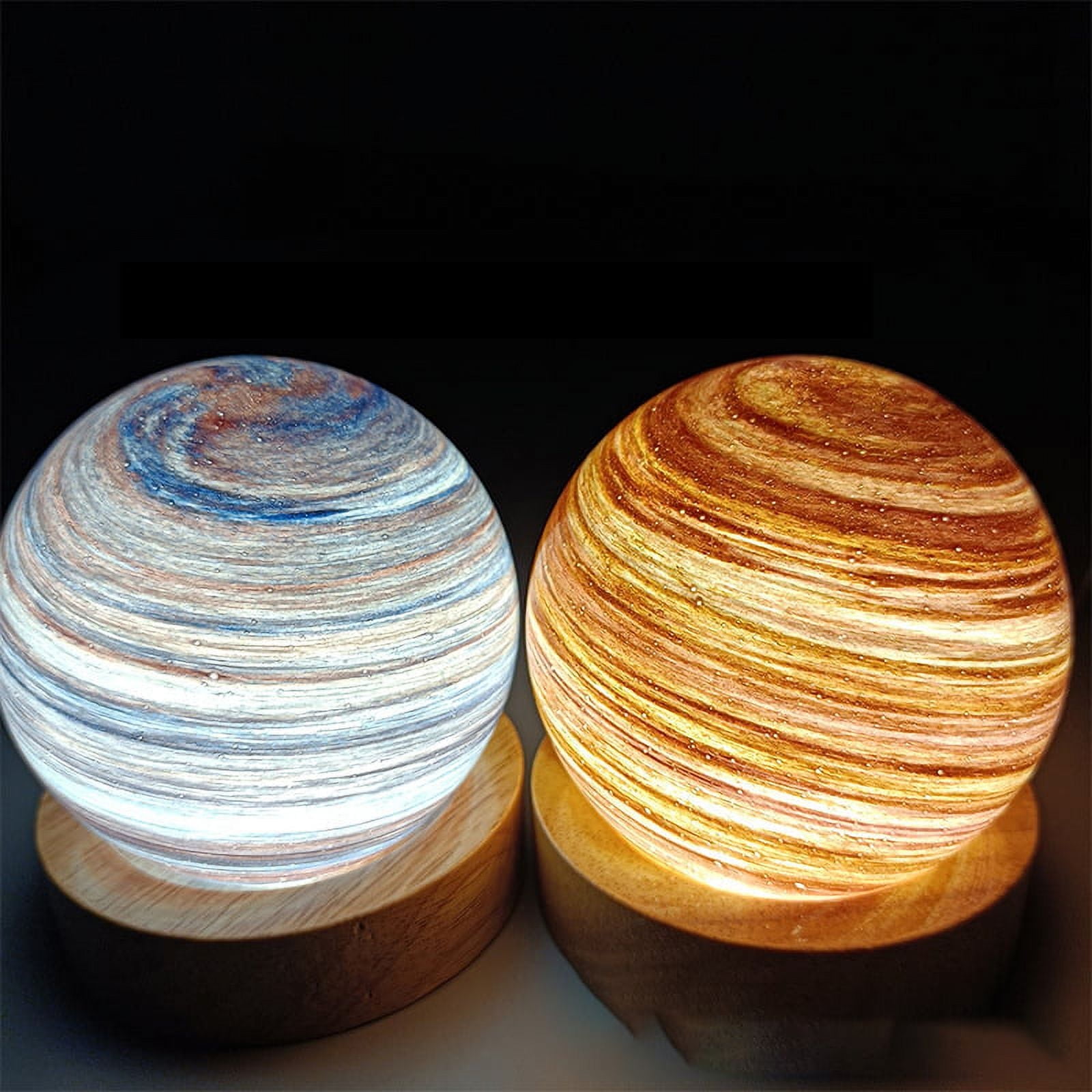 XTEILC USB 3D Planet Lamp Art Crafts Fantasy Rainbow Planet Star Night ...