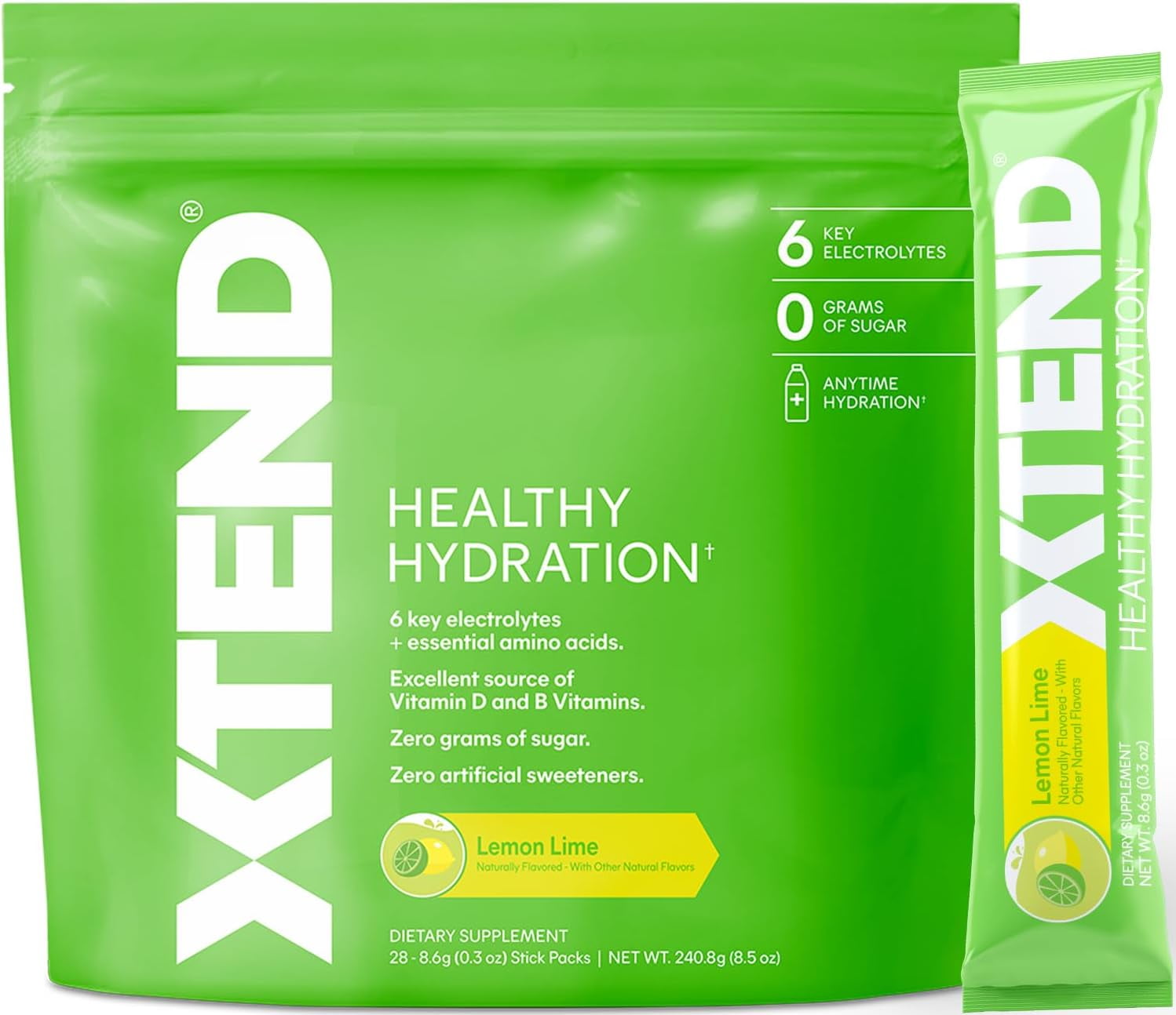 XTEND Healthy Hydration Powder, Sugar-Free Electrolyte Mix, 3 Amino ...