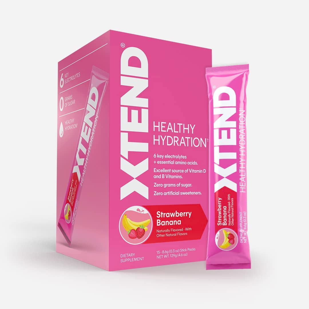 XTEND Healthy Hydration Powder Packets, Electrolyte Drink Mix with 3 ...