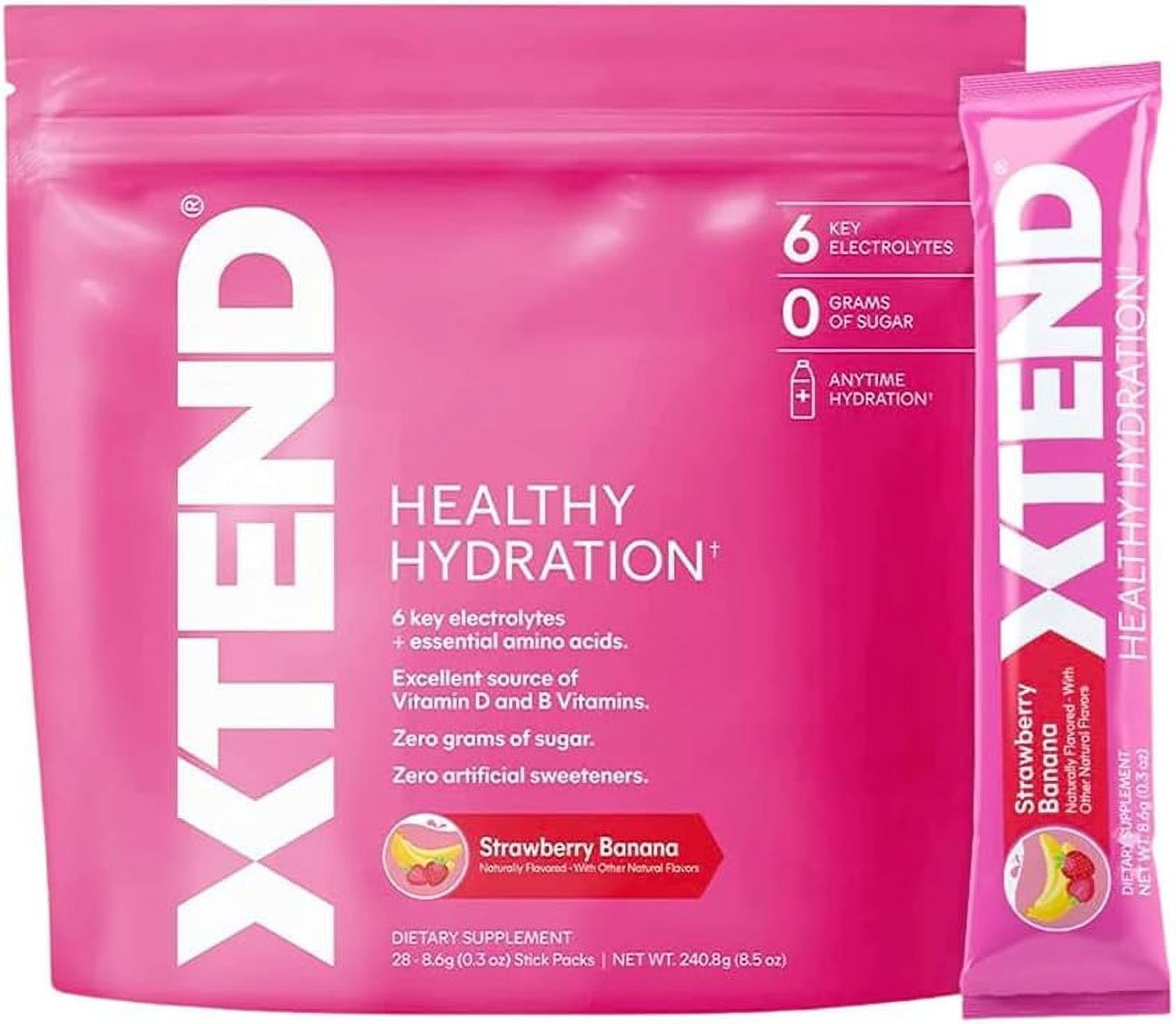XTEND Healthy Hydration Powder Packets, Electrolyte Drink Mix with 3 ...