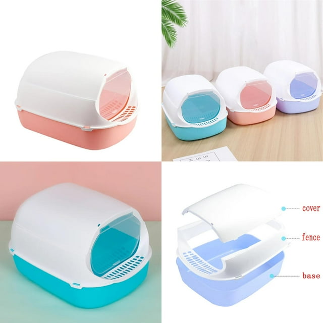XTEURHD Cat Litter Box Kitten Anti Splash Toilet Litter Tray Indoor ...