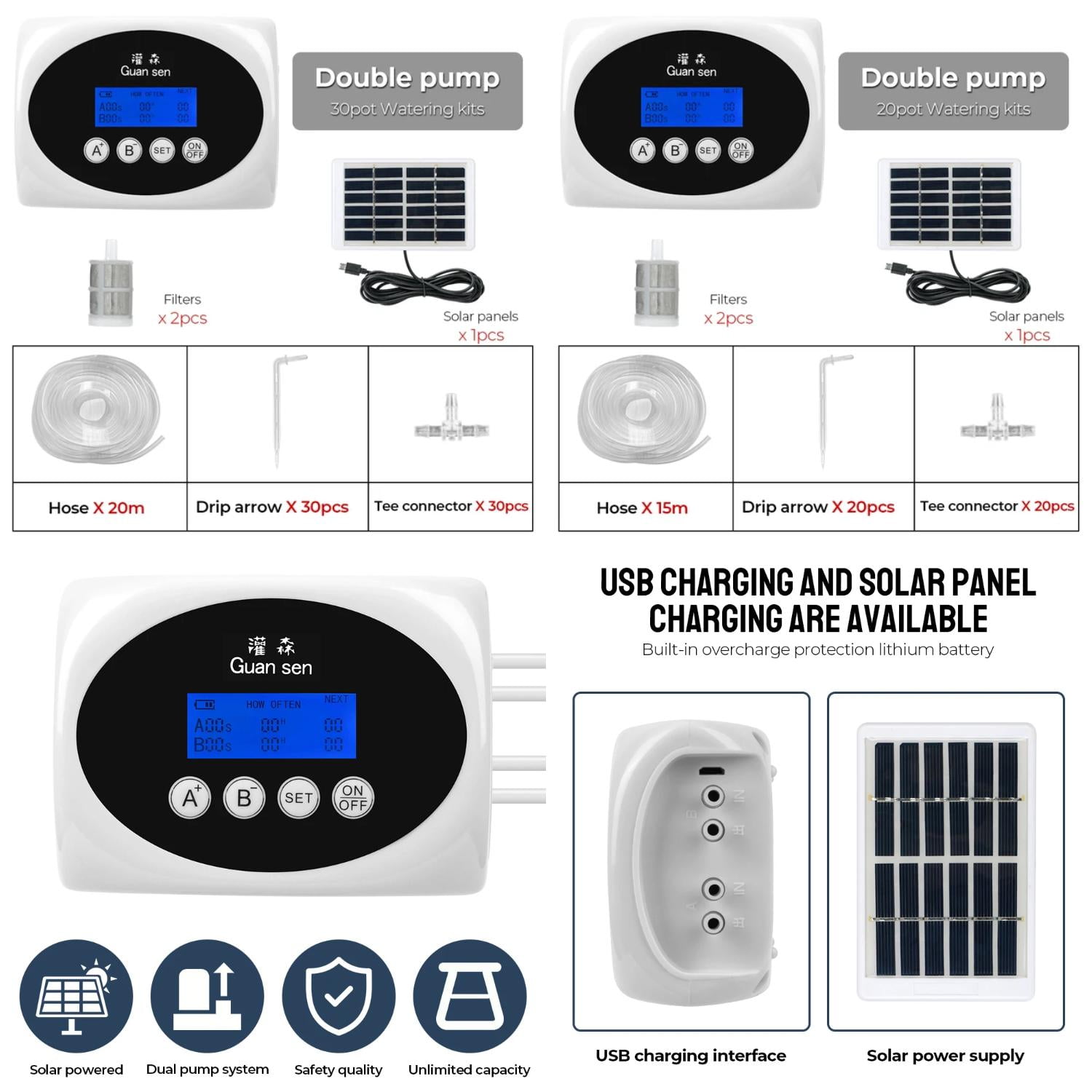 XTEURHD Efficient Advanced Solar Garden Drip Irrigation Timer ...