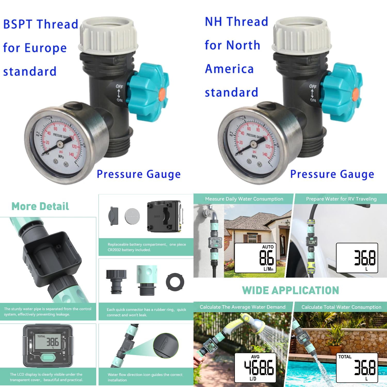 XTEURHD Efficient High-Quality Outdoor Water Flow Meter for Accurate ...