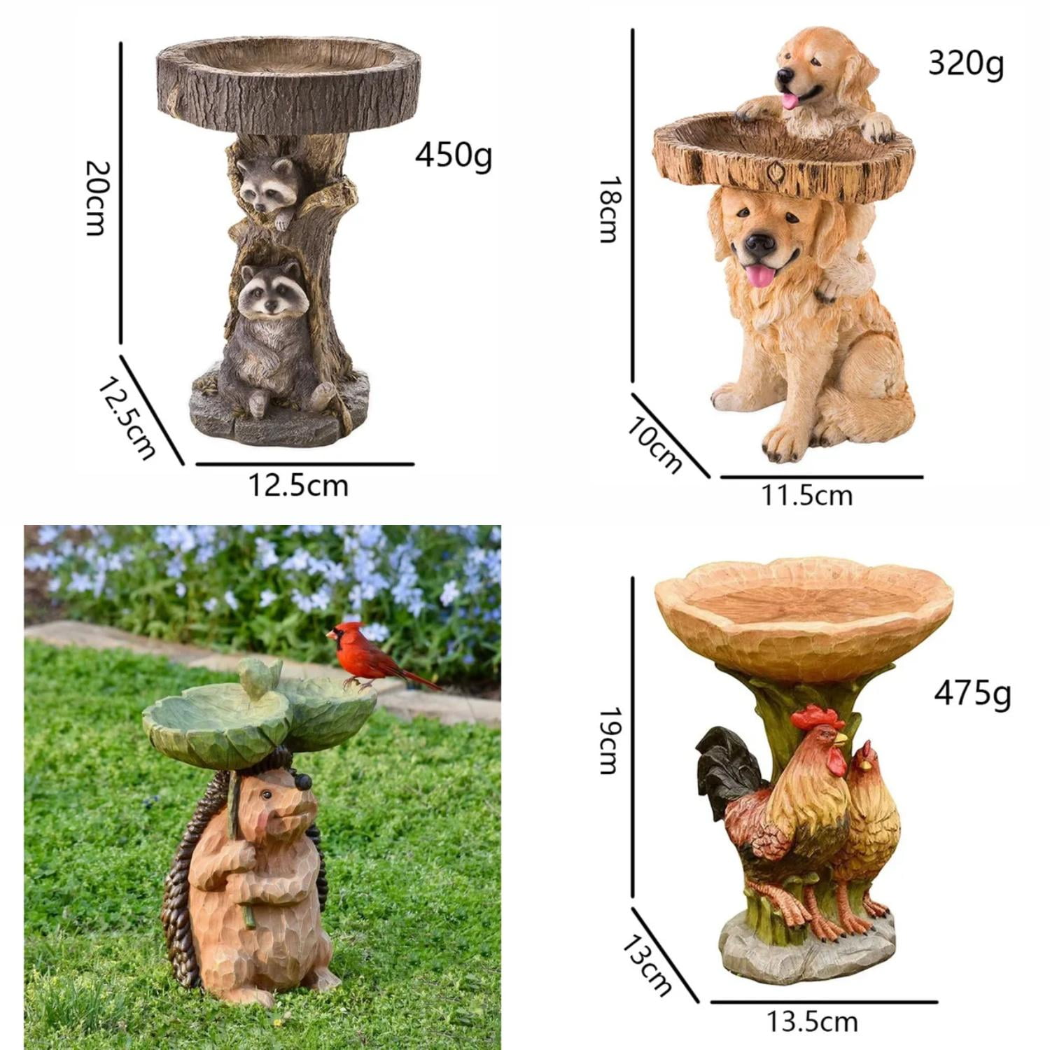 XTEURHD Garden animal resin bird feeder hummingbird bathtub outdoor ...