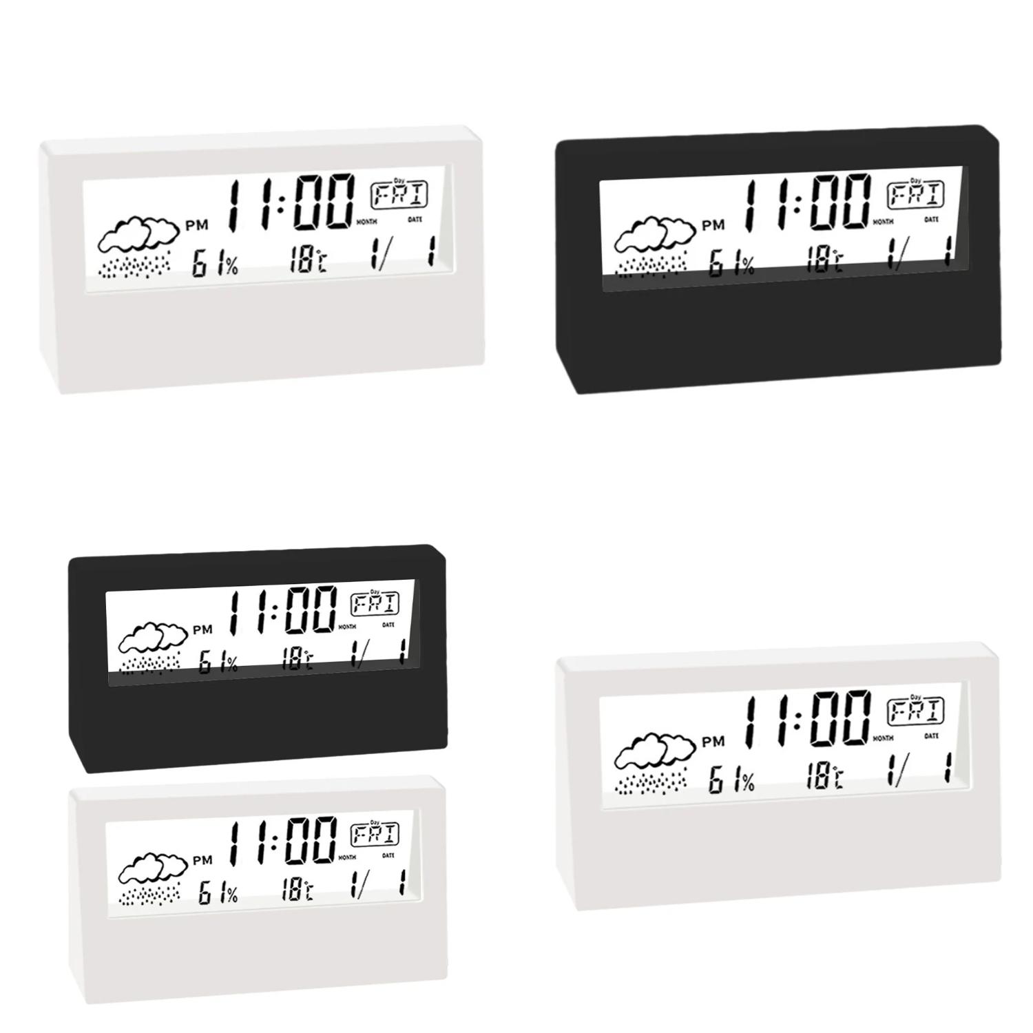 XTEURHD Transparent Large Desktop Alarm Clock Bedside Electronic Clock ...