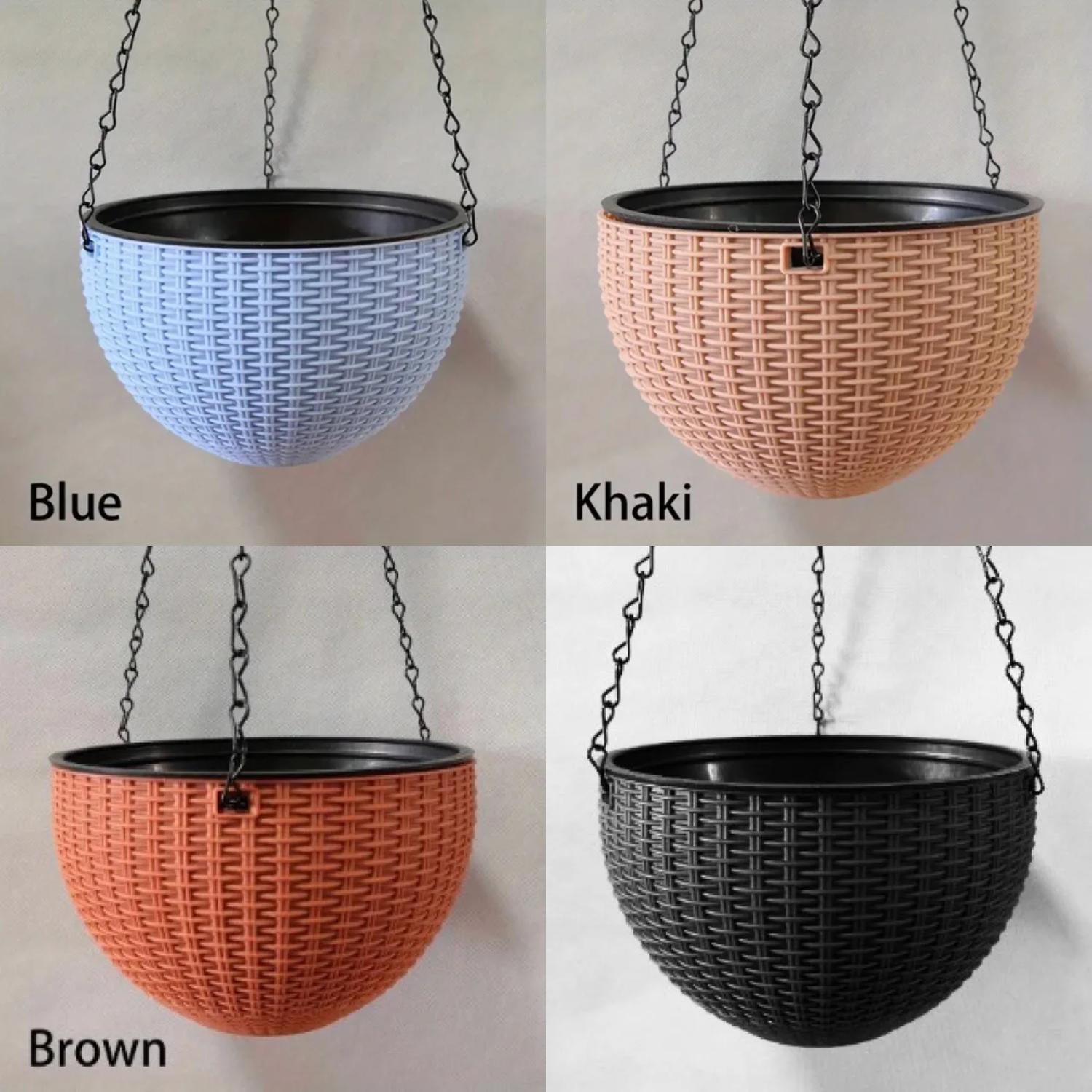 XTEURHD Versatile Round Resin Hanging Flower Hanging Pots Basket ...
