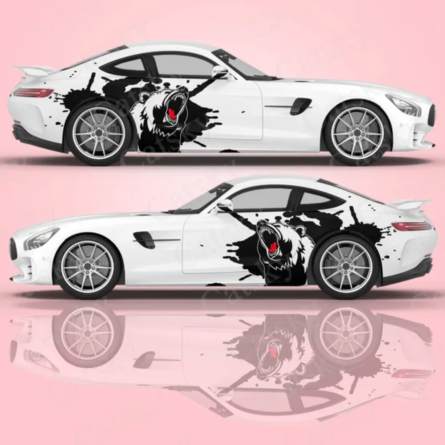 XTLHSM Fierce Tiger Grumpy Bear DIY Vehicle Car Sticker Side Graphic ...