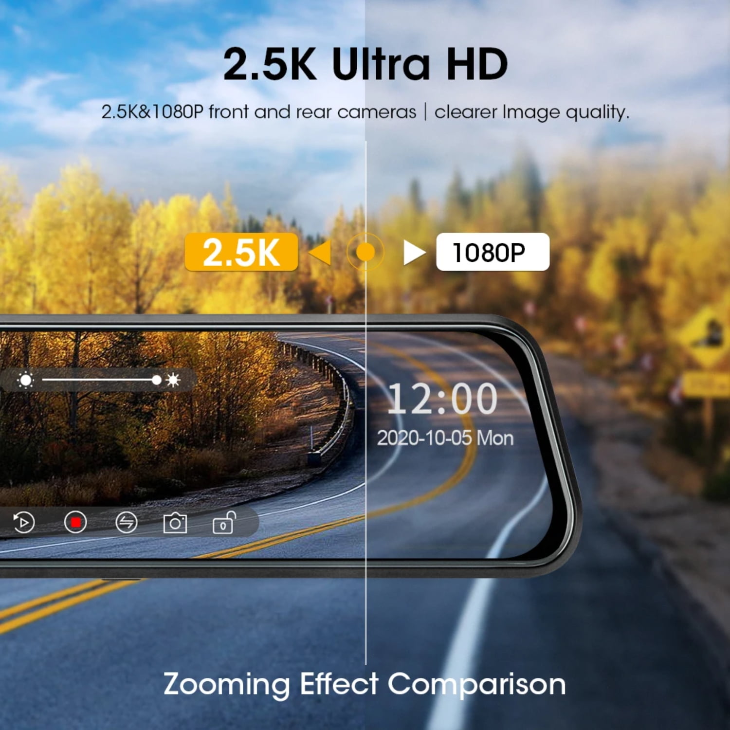 XTLHSM High Definition Mirror DVR with WIFI Connection for Car Rearview ...