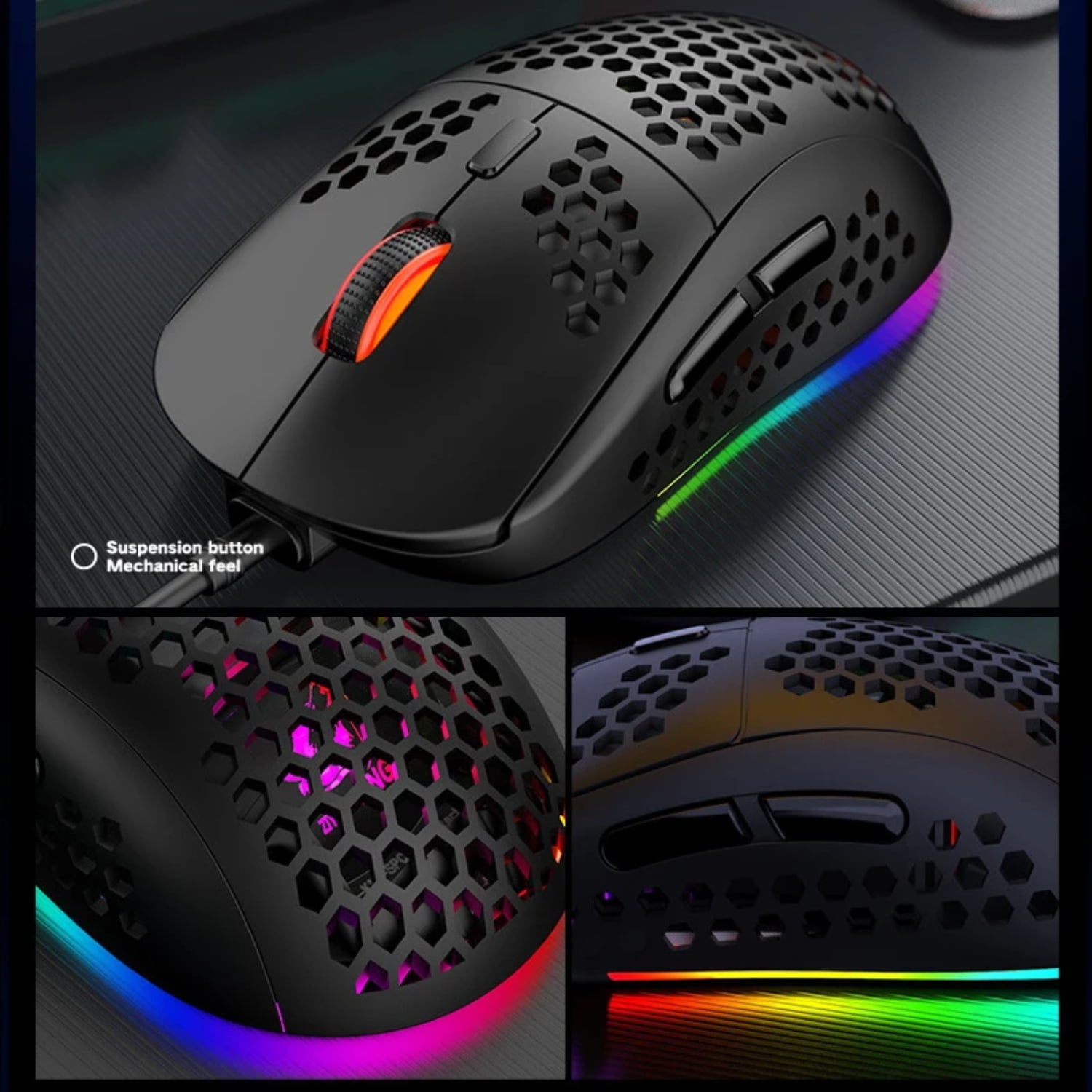 XTLHSM RGB Backlight USB Wired Mechanical Feel Gaming Keyboard Mouse ...