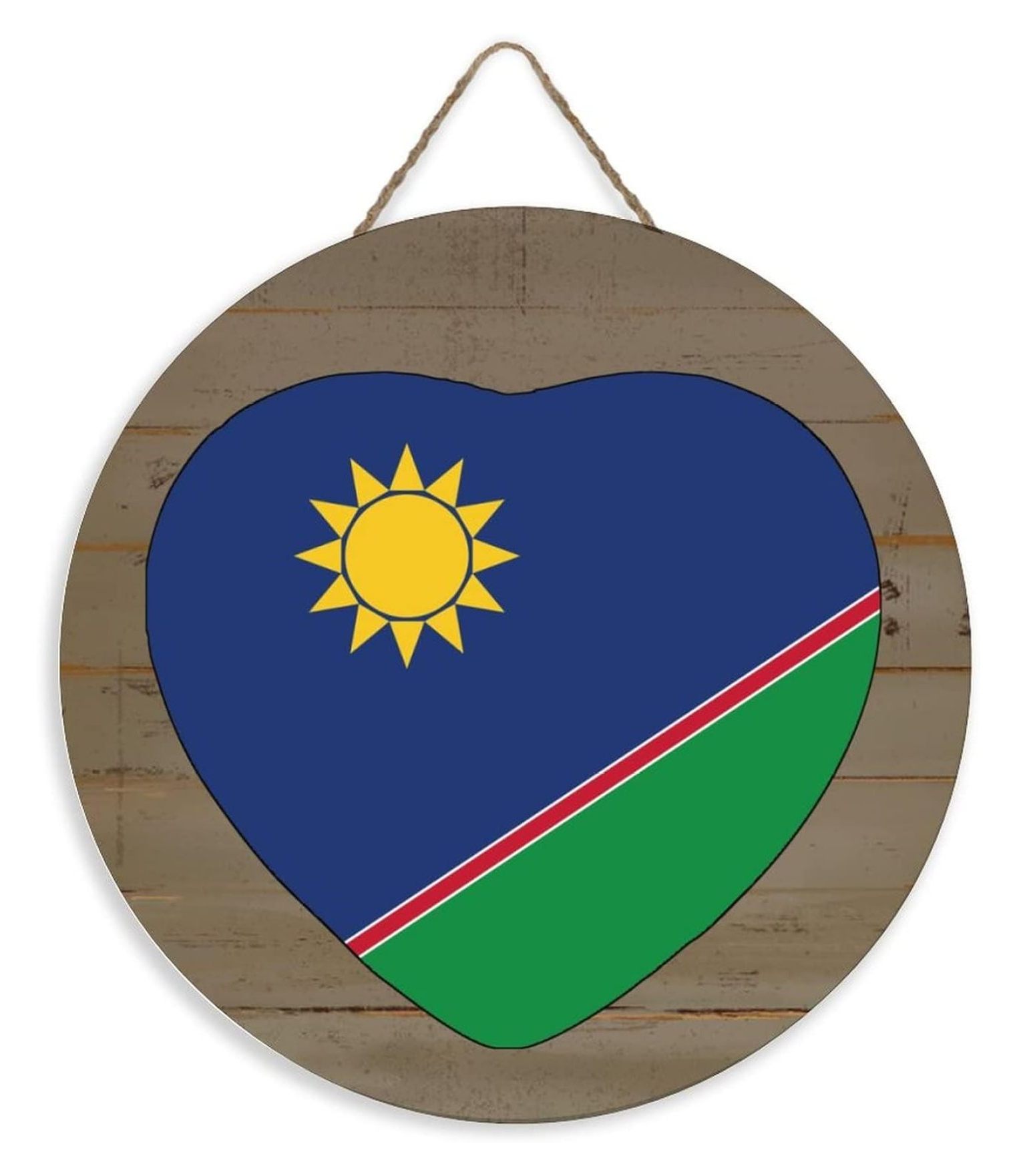 XTLHXJHLCW Namibia Flag Wood Sign Namibia Round Welcome Home Door ...