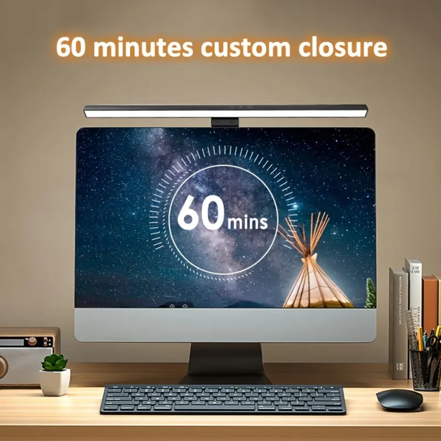 XTMPMY Elegant and Stylish Eye-Caring Matte Black Computer Lamp - USB ...